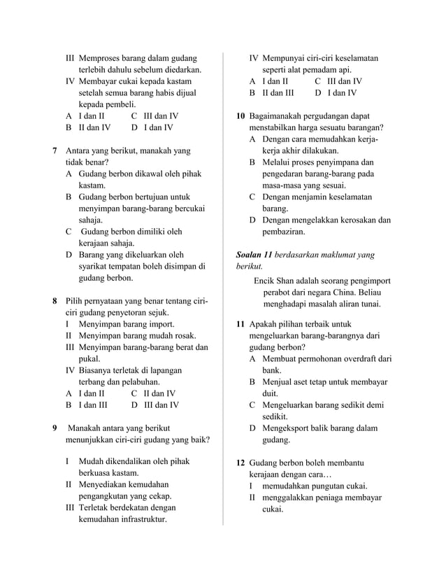 Soalan objektif | DOC