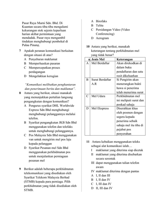 Soalan objektif | PDF