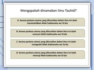 Soalan objektif tauhid | PPTX