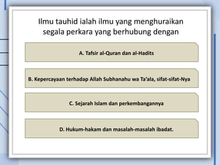 Soalan objektif tauhid | PPTX