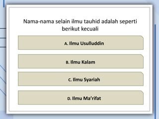 Soalan objektif tauhid | PPTX