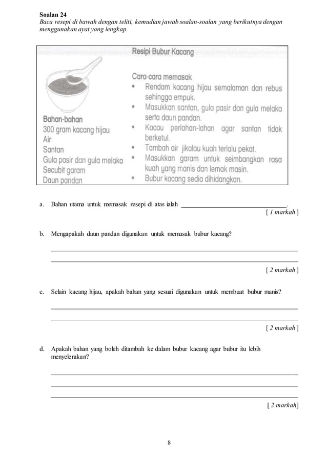 Soalan bahasa melayu pemahaman tahun 4 2019 | DOCX