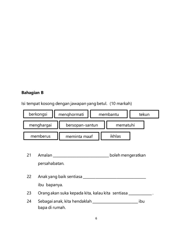 PENDIDIKAN MORAL TAHUN 1 | DOCX