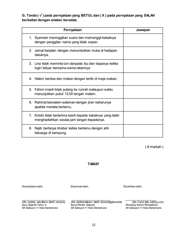 Soalan peperiksaan pertengahan tahun sejarah tahun 4 2019 docx | DOCX