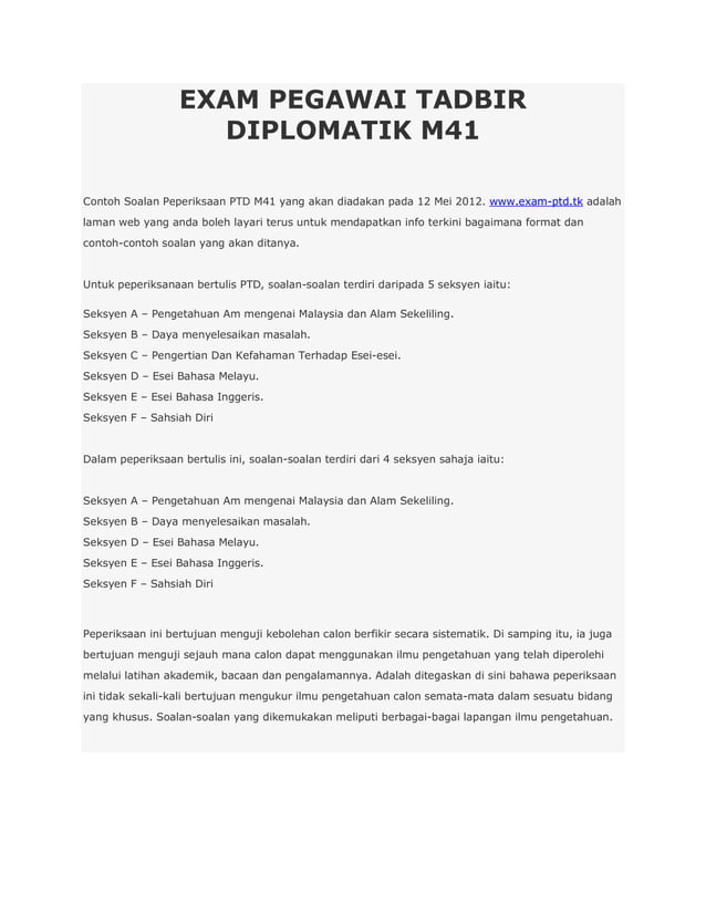 Soalan peperiksaan ptd | PDF