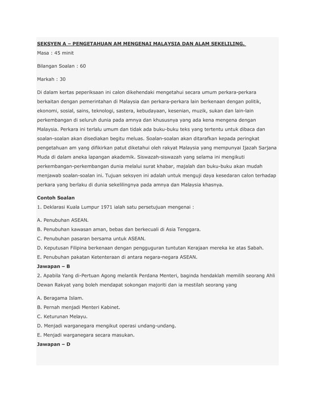 Soalan peperiksaan ptd | PDF