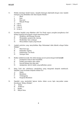 Soalan peperiksaan tahun 4 pat | DOC