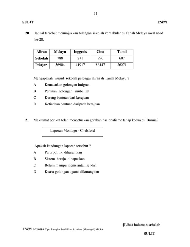 Soalan percubaan sejarah spm k1 mara | PDF | Free Download