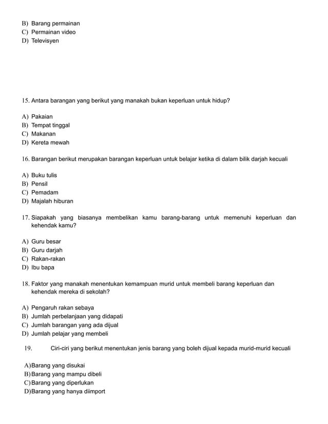 Soalan periksa setengah tahun kh tahun 5 | PDF