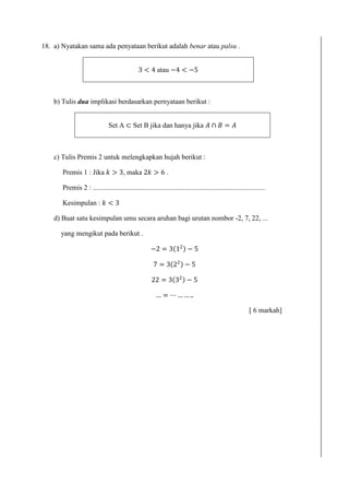 Soalan Pertengahan Tahun Matematik Tingkatan 4 | PDF