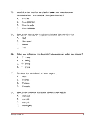 Soalan pj pt tahun 4 2015 | DOC