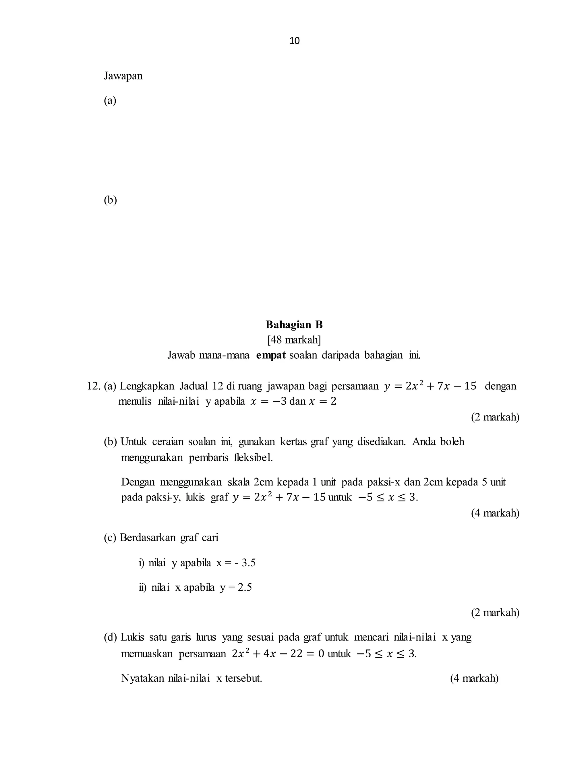 Soalan matematik tingkatan 4 ppt 2019 | DOCX