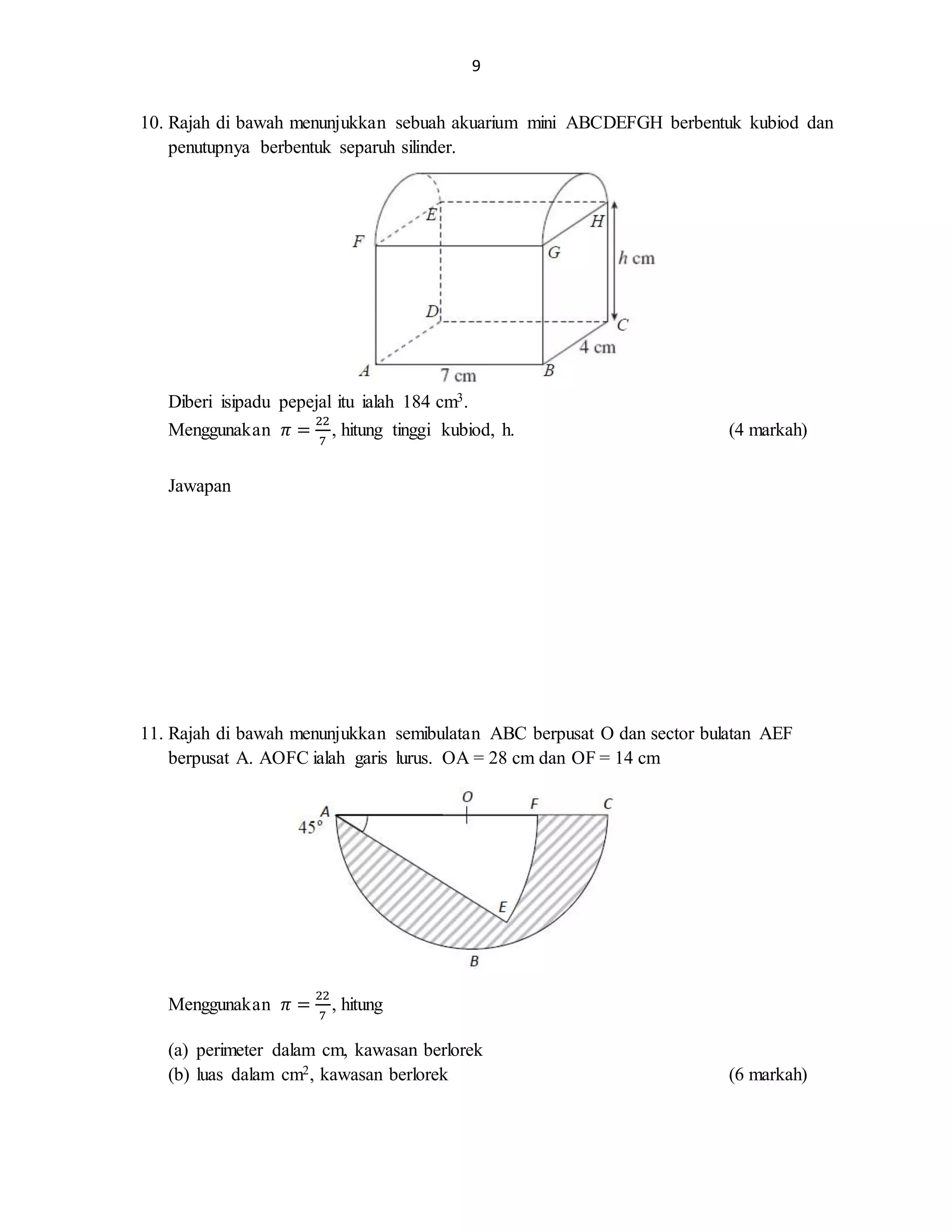 Soalan matematik tingkatan 4 ppt 2019 | DOCX