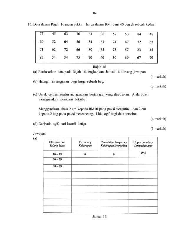 Soalan matematik tingkatan 4 ppt 2019 | DOCX