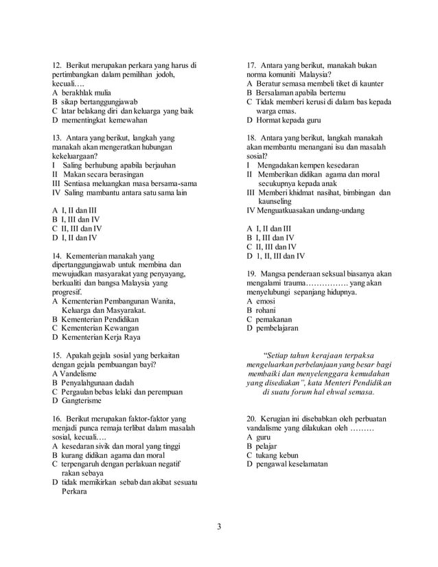 Soalan psk akhir tahun 2019 | PDF