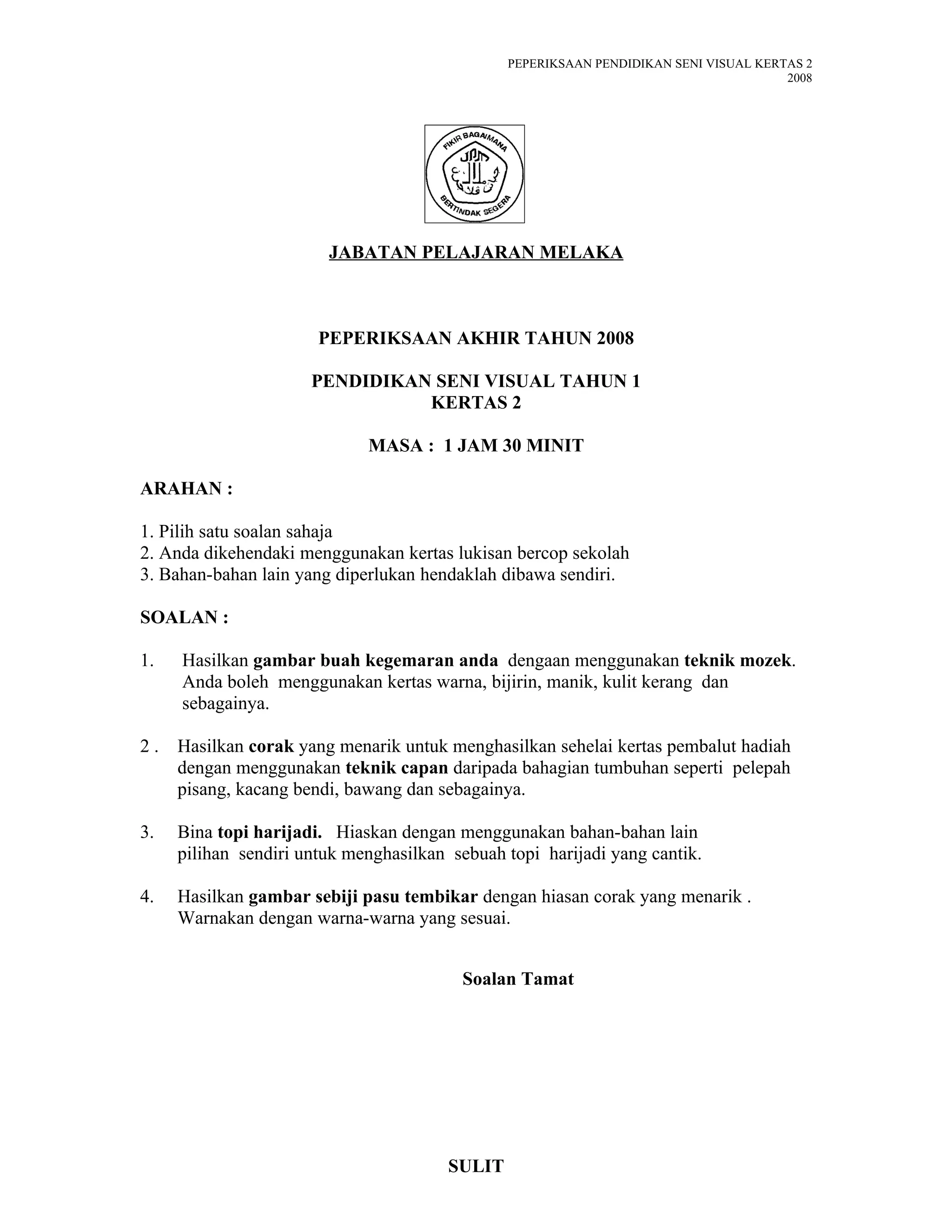 Soalan psv tahun 1,2,3,4,5,6 | DOC