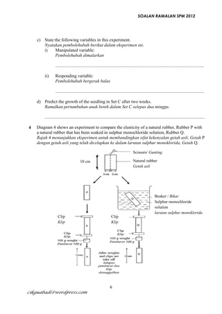Soalan ramalan spm 20121511 | DOCX | Physics | Science