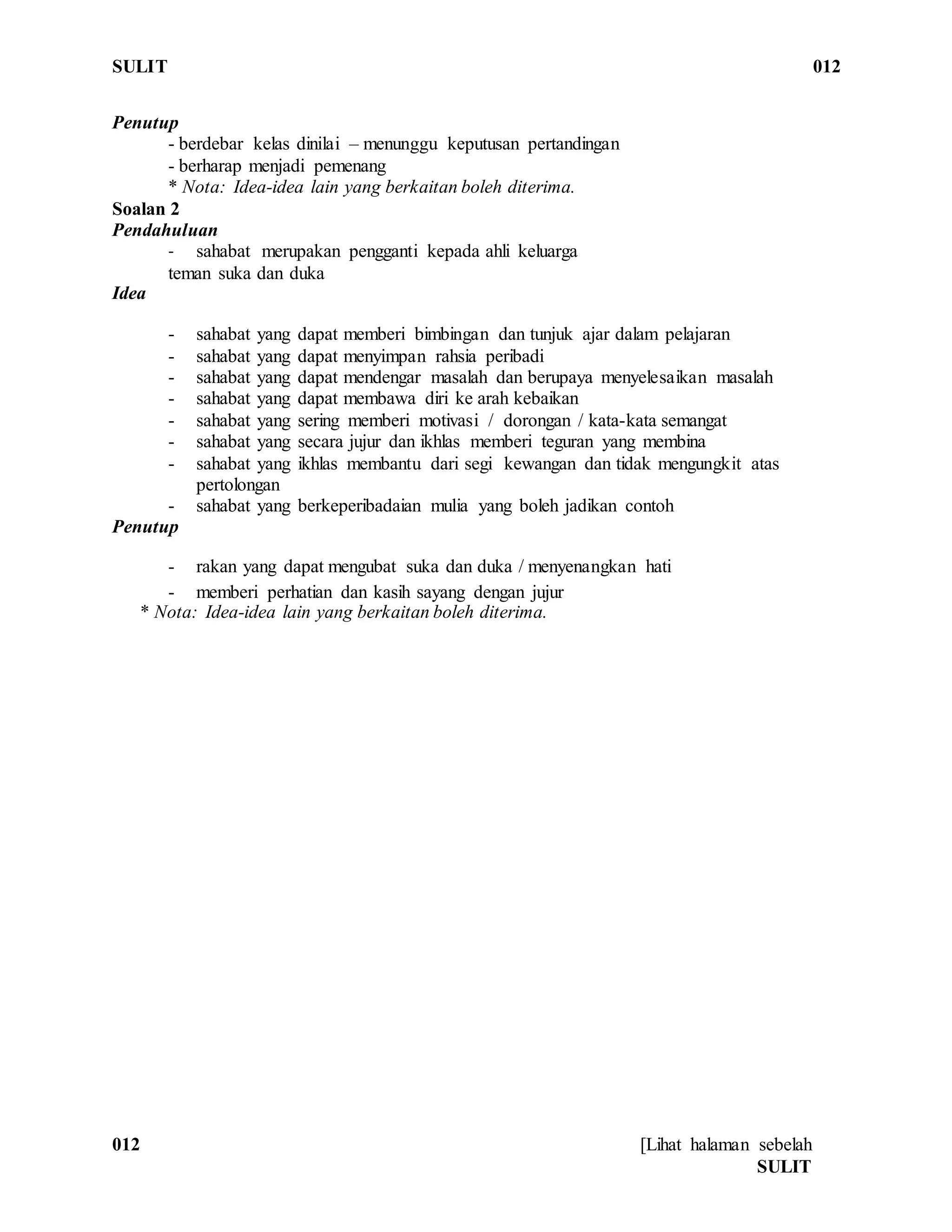 Soalan ramalan upsr 2016 johor bm k2 + skema jawapan | PDF