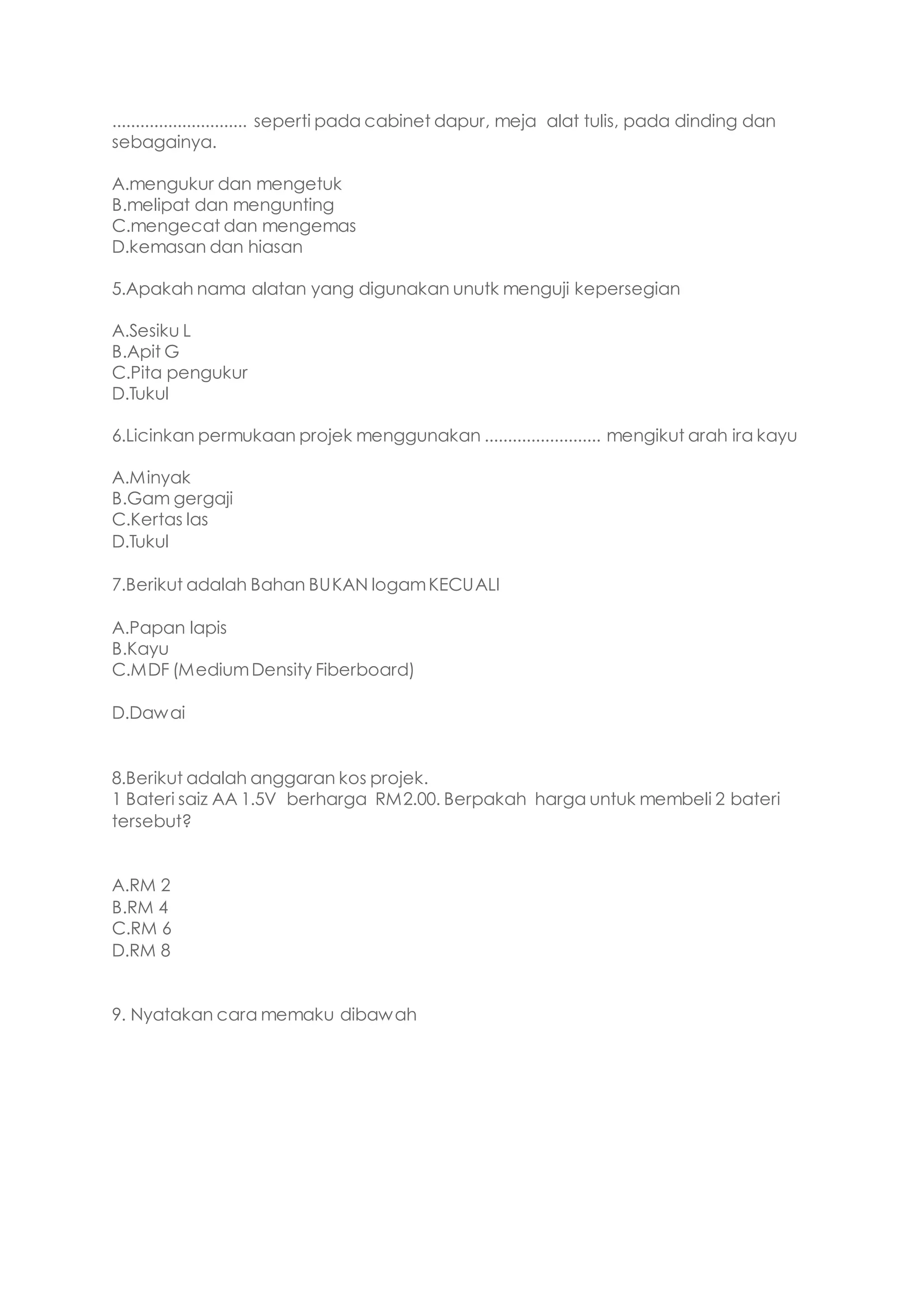 Soalan rbt tahun 4 akhir tahun | PDF