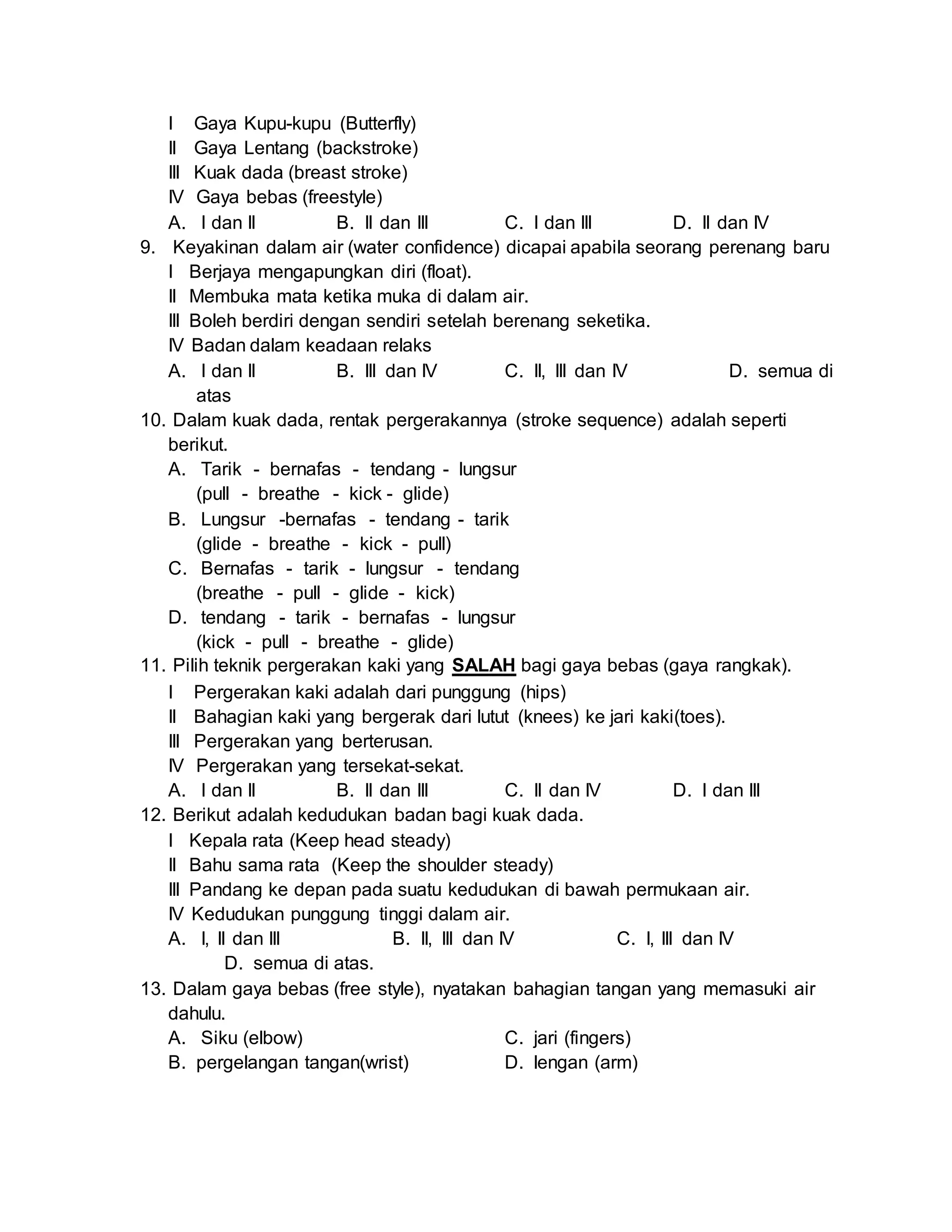 Soalan renang ting 2 (2) | DOCX