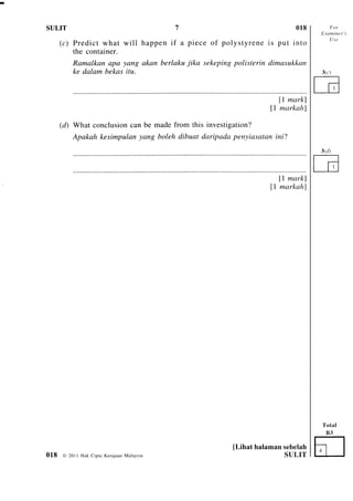 Soalan sains upsr 2011 b | PDF