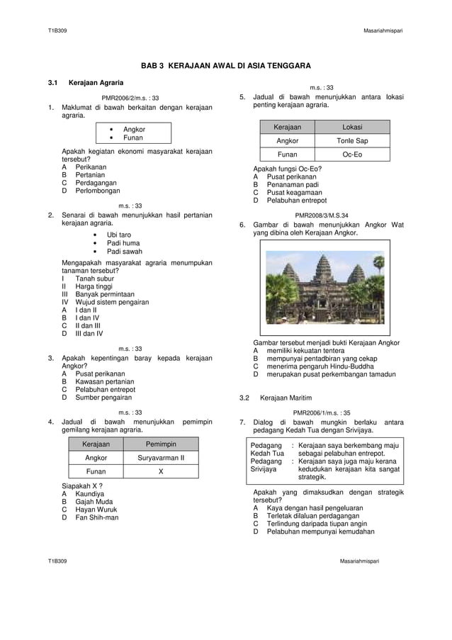 Soalan sejarah bab 3 ting 1 | PDF