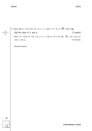 Matematik Tambahan Soalan set 2 | PDF