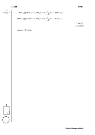 Matematik Tambahan Soalan set 2 | PDF