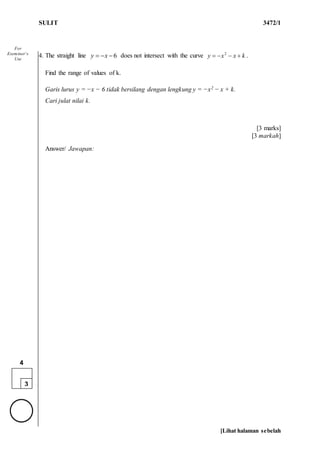 Matematik Tambahan Soalan set 2 | PDF