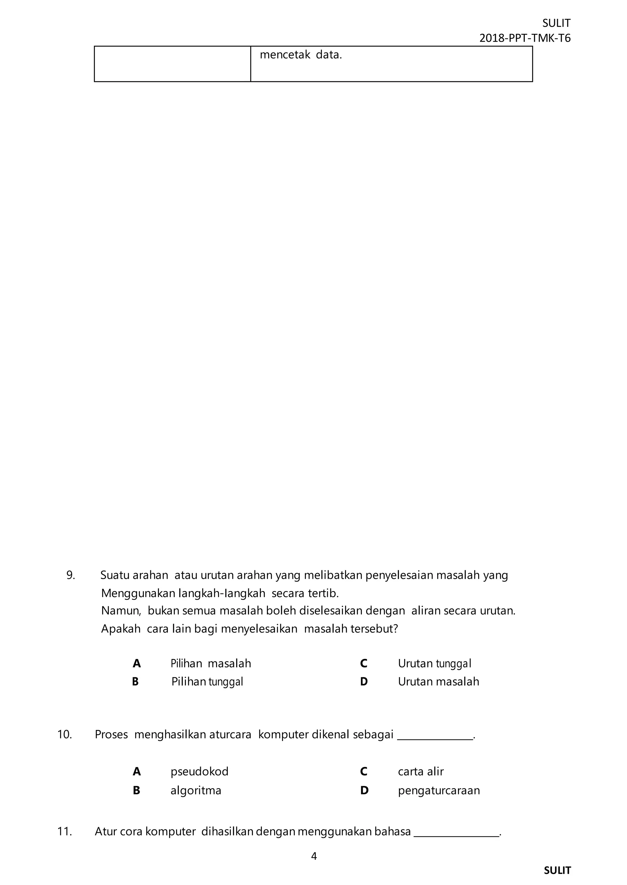 Soalan tmk tahun 6 ppt | DOCX