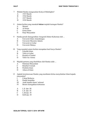 Soalan tokoh t5 k1 31. hamka | PDF
