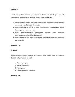 Soalan topik interaksi dalam pendidikan | DOC