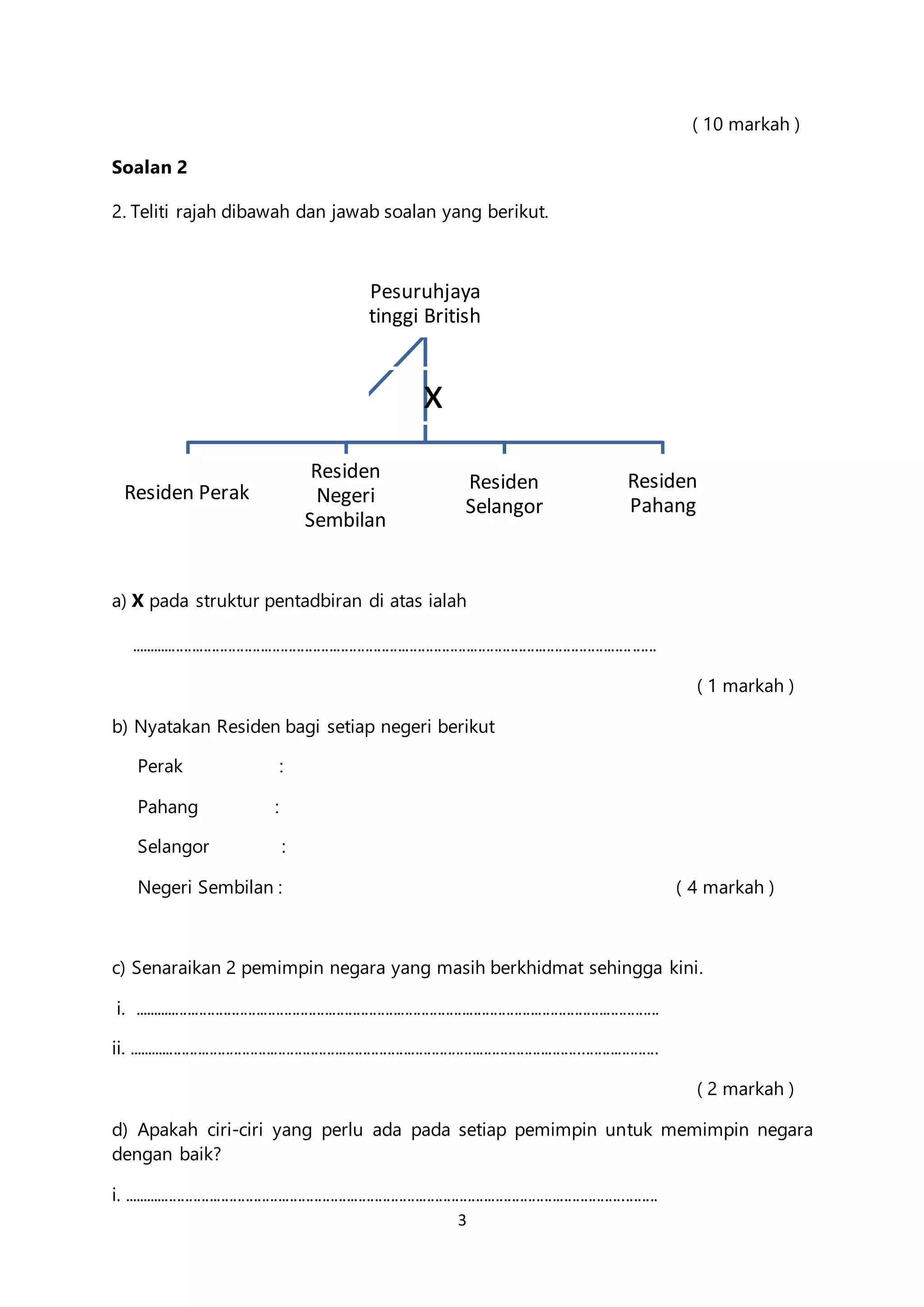 SOALAN SEJARAH TINGKATAN 2 | DOCX