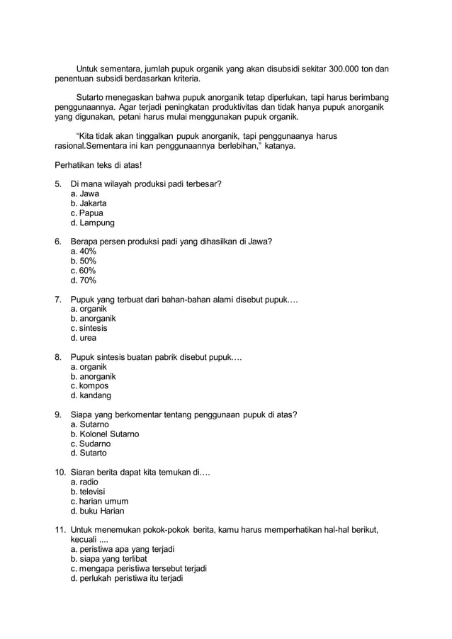 Soal bahasa indionesia smp kelas 8 uas smt genap | PDF