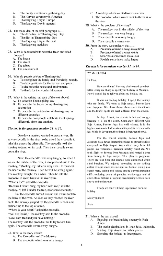 Soal bahasa inggris kelas 9 | DOCX