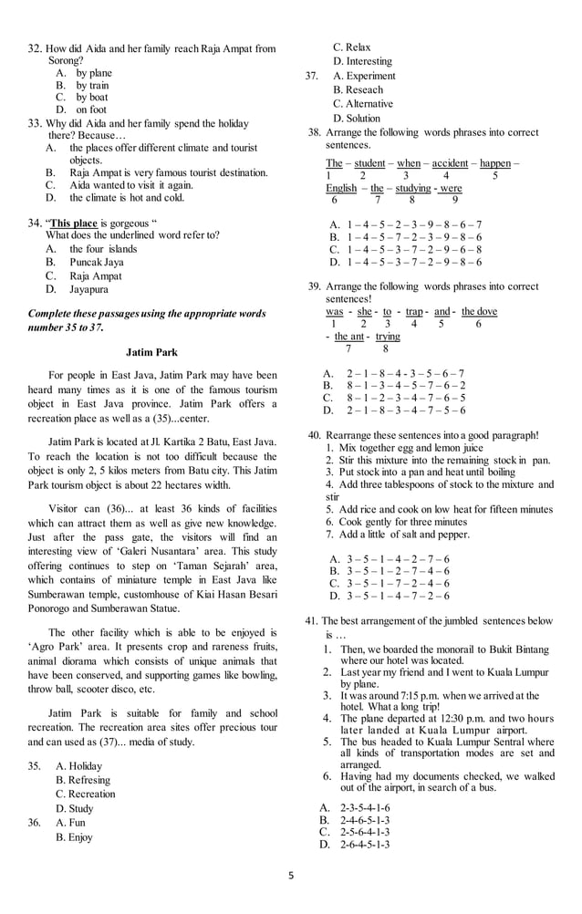 Soal bahasa inggris kelas 9 | DOCX