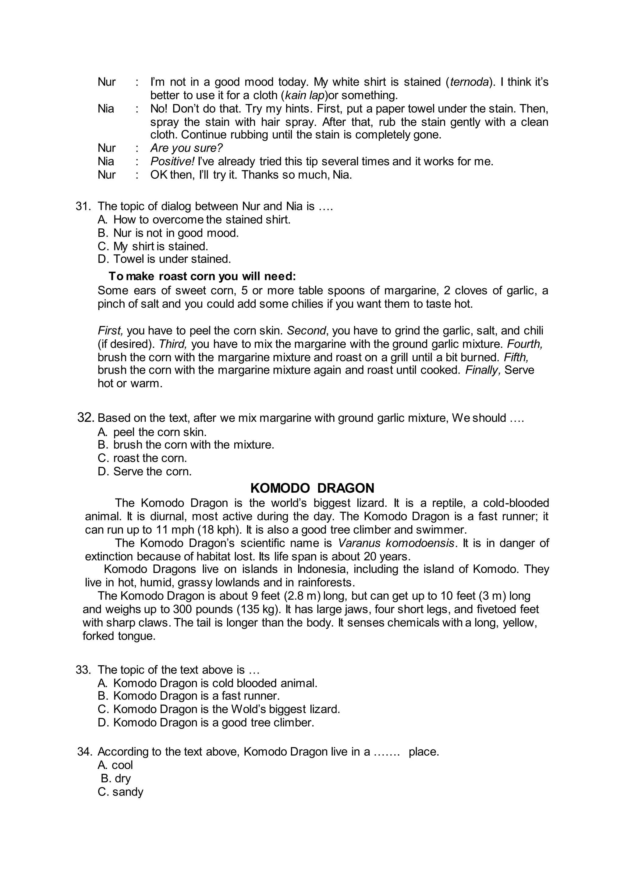 Soal bahasa inggris smp kelas 9 semester ganjil | DOCX | Hinduism | Religion & Spirituality