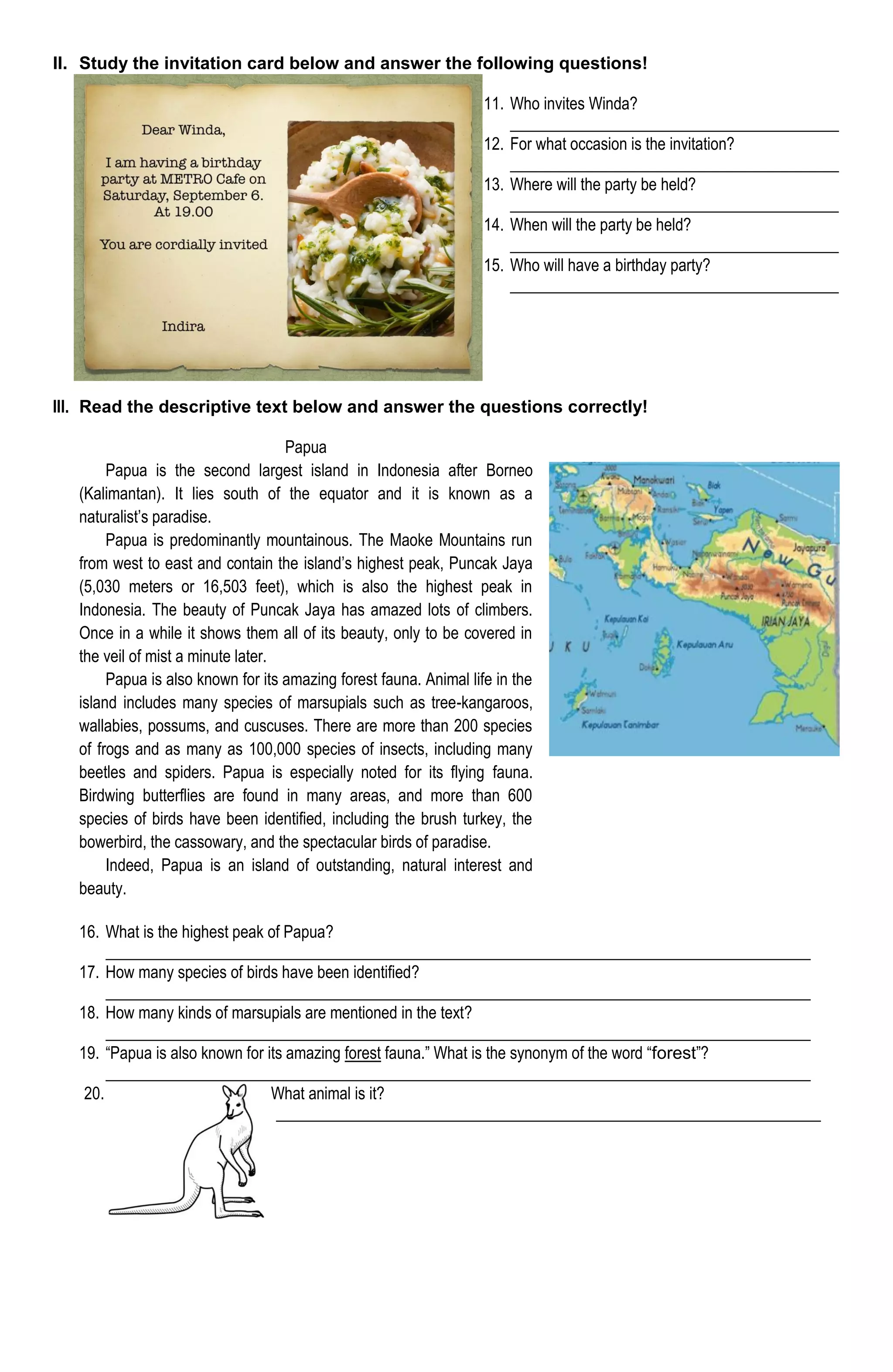 Soal Bahasa Inggris SMP MTs - Invitation, Report Text | PDF