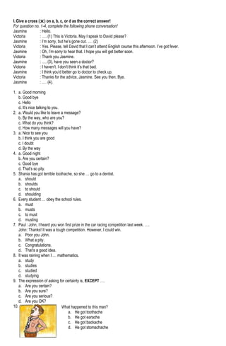 Soal Bahasa Inggris SMP MTs - Narrative Text and Certainty | PDF