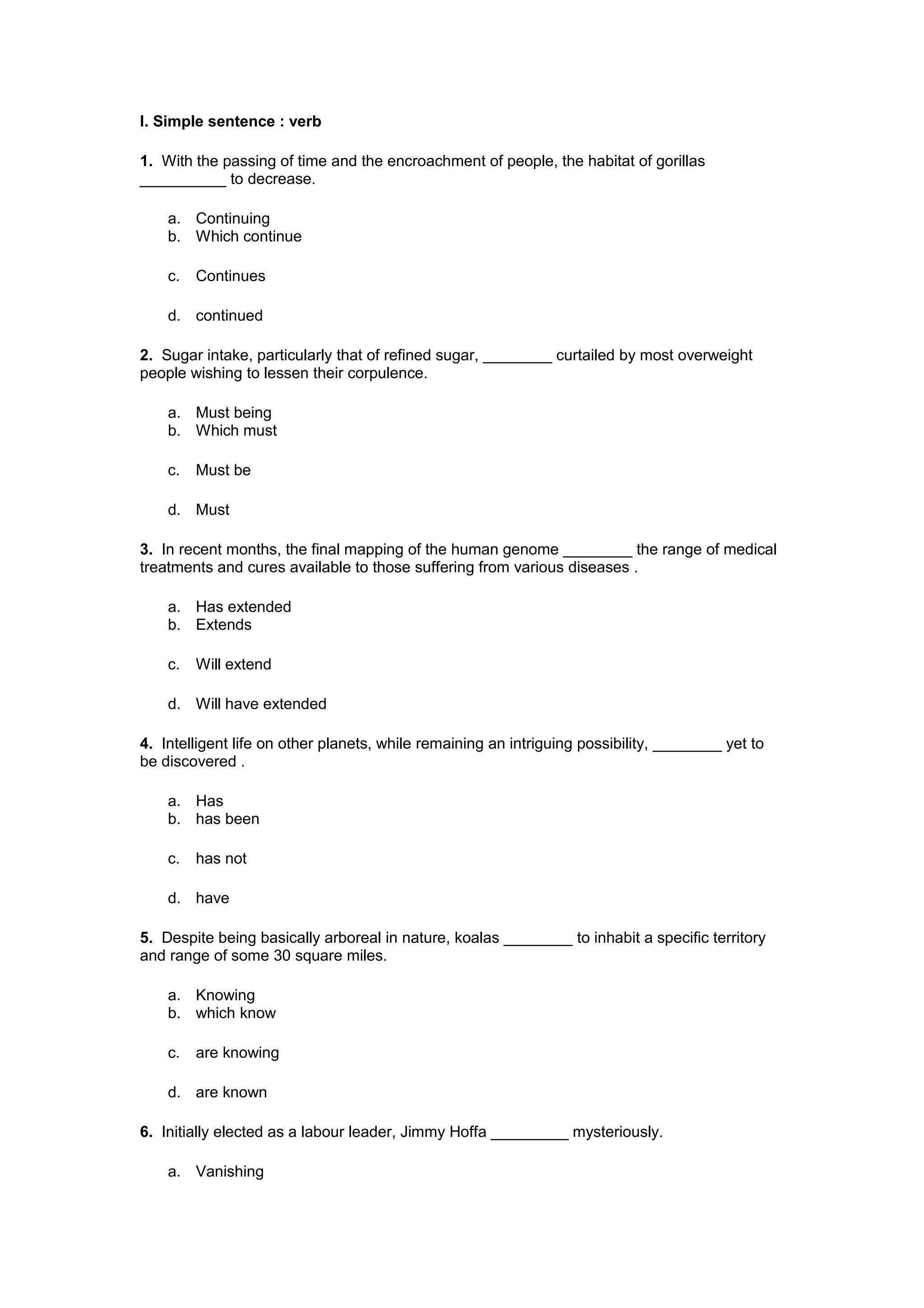 Soal bahasa inggris verb | DOC