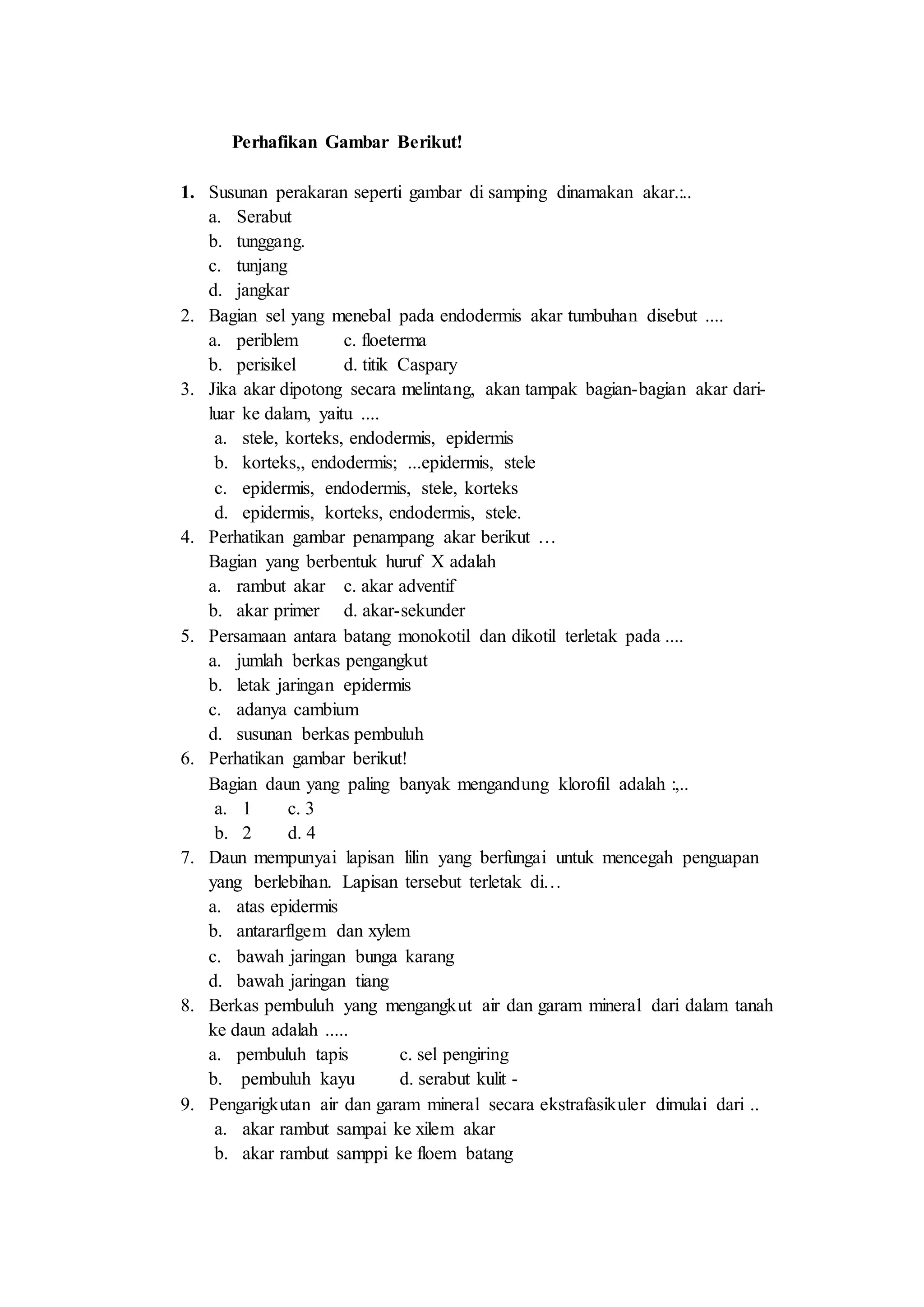 Soal biologi | DOCX