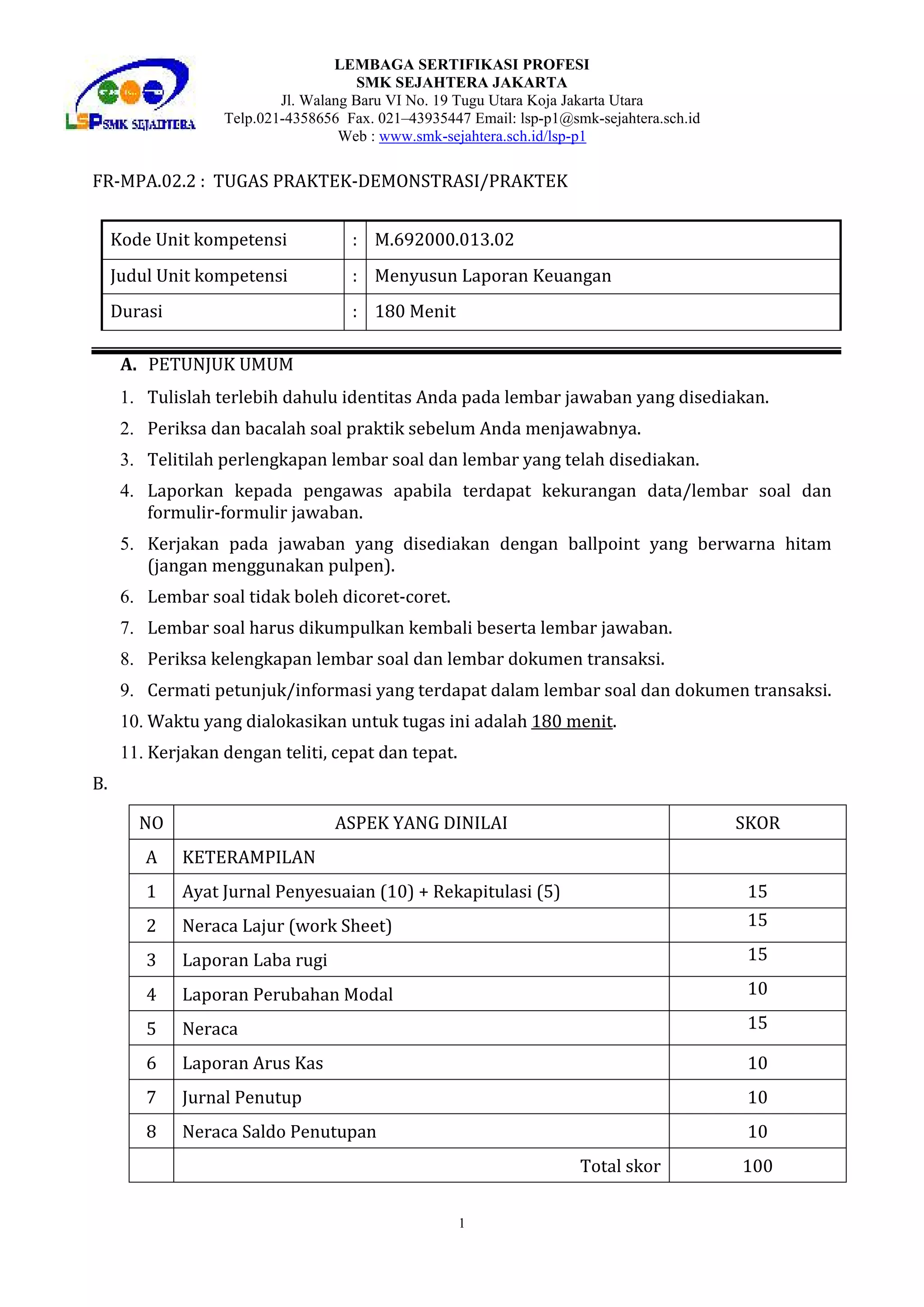 Soal b unit 5 soal membuat ajp ud adi jayatama | PDF