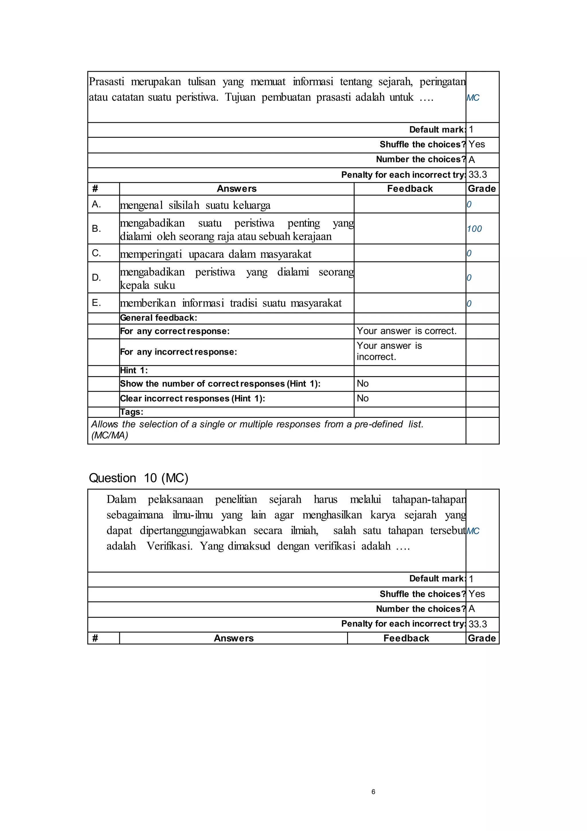 Soal cbt sejarah try out 17 | PDF