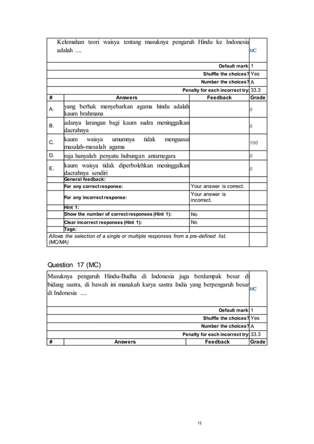 Soal cbt sejarah try out 17 | PDF