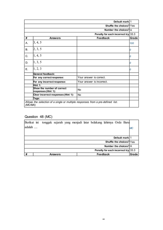 Soal cbt sejarah try out 17 | PDF