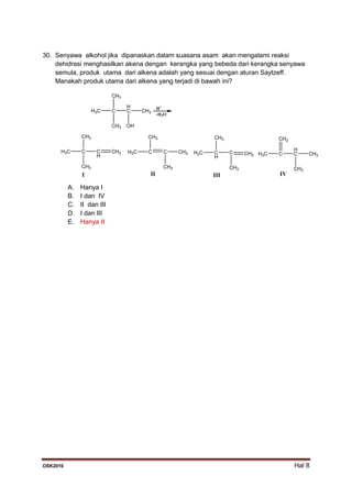 Soal dan kunci jawaban osk kimia 2016 | PDF