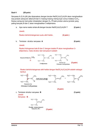 Soal dan kunci jawaban osk kimia 2016 | PDF
