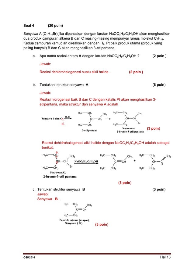 Soal dan kunci jawaban osk kimia 2016 | PDF