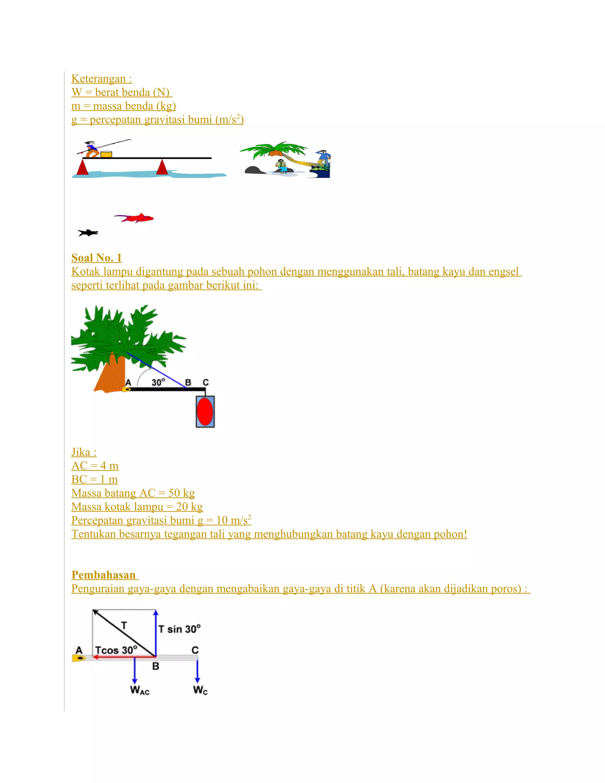 Soal dan pembahasan keseimbangan benda tegar | DOC
