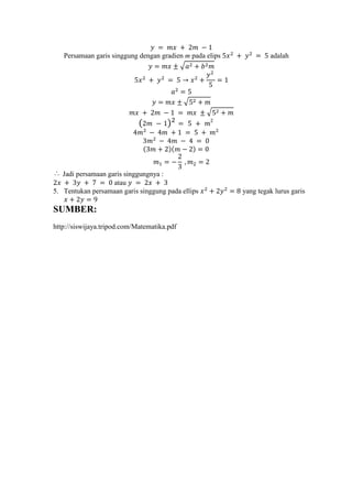 Soal dan pembahasan ellips | DOCX